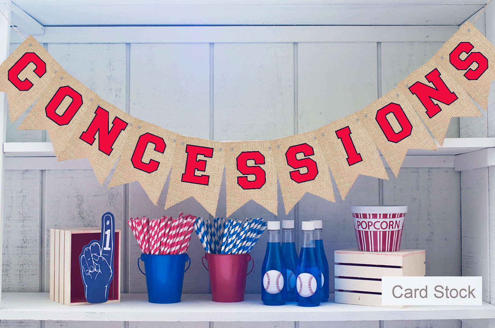 Concessions Burlap Banner Card Stock Concession Banner | Etsy