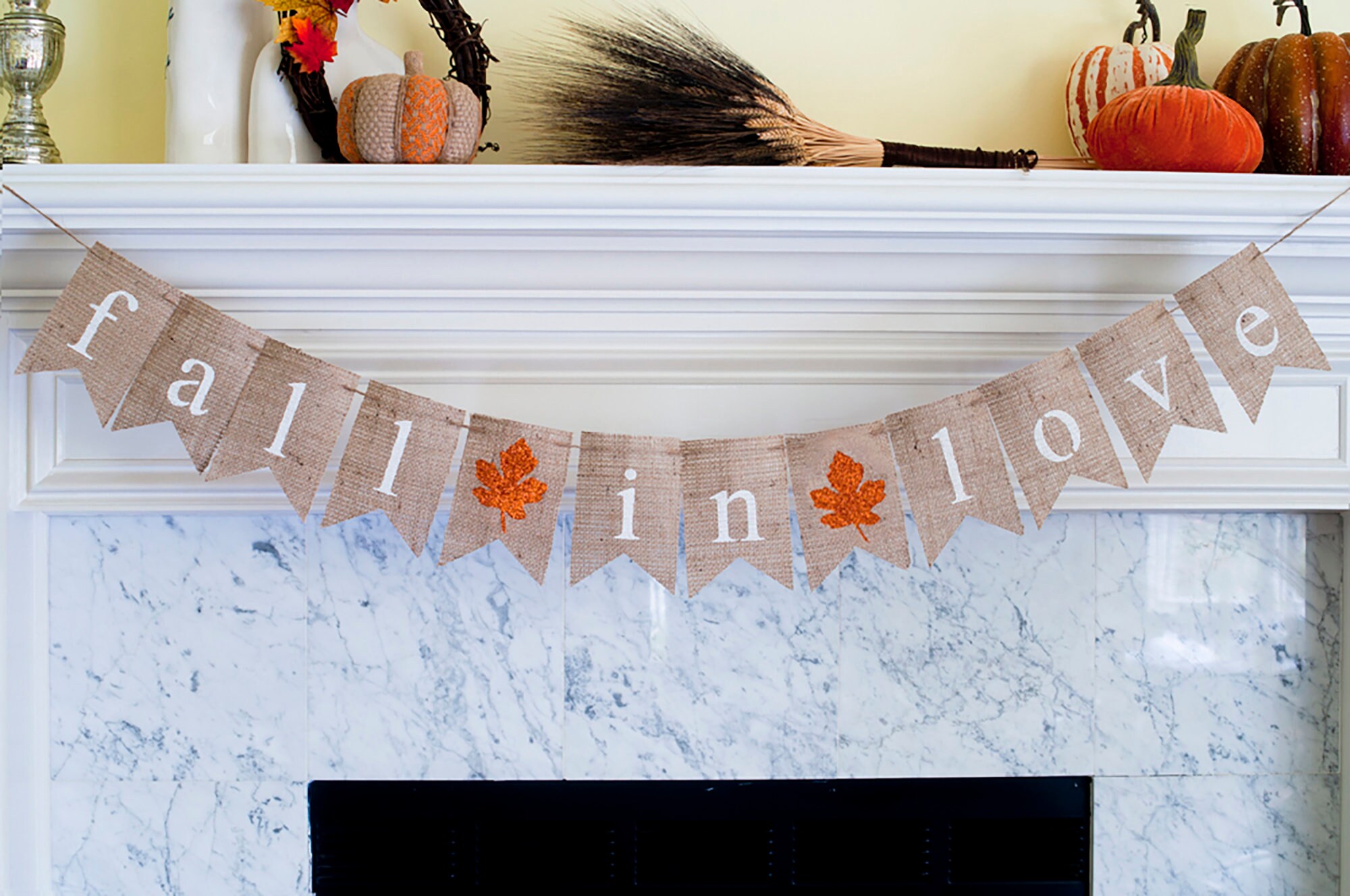 Fall Burlap Banner Fall in Love Banner Fall Wedding Decor - Etsy