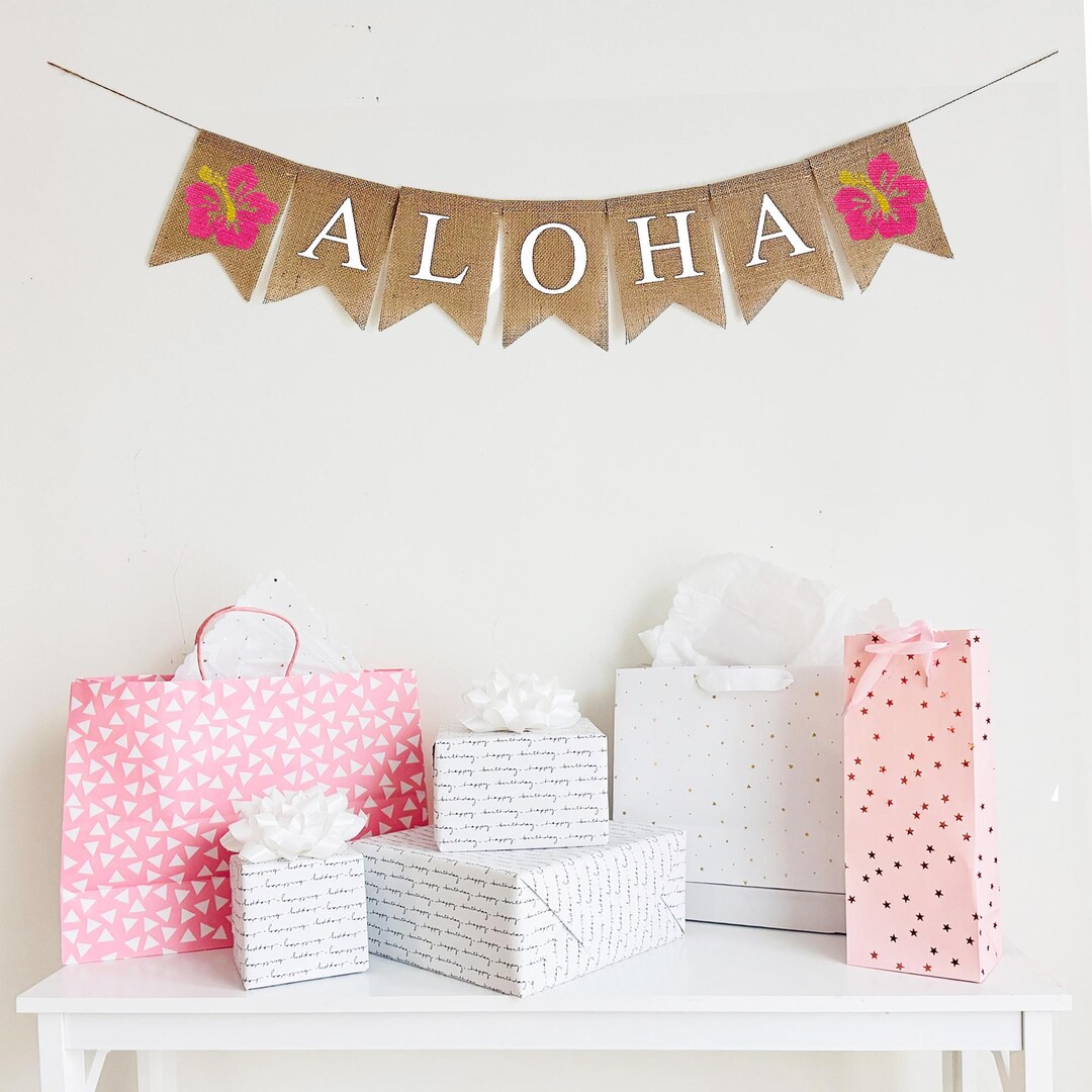Aloha, Tropical Banner, Aloha Party Banner, Luau Decorations, Hawaiian ...