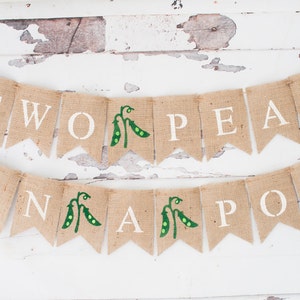 Twins Banner, Two Peas in A Pod Banner, Twins Baby Shower Banner, B337 ...