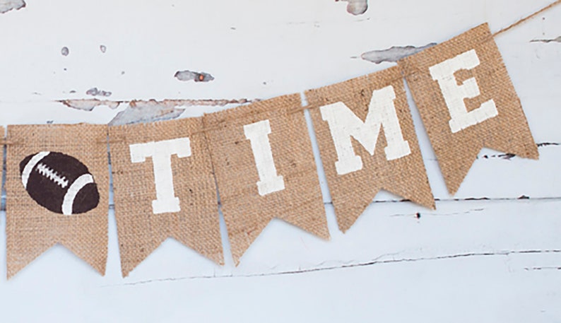 Game Time Football Banner Super Bowl Decor Football Banner - Etsy