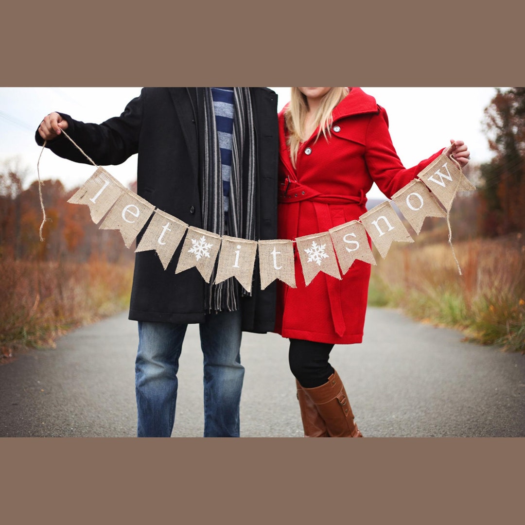 Let It Snow Banner, Let It Snow Burlap Banner, Holiday Banner ...