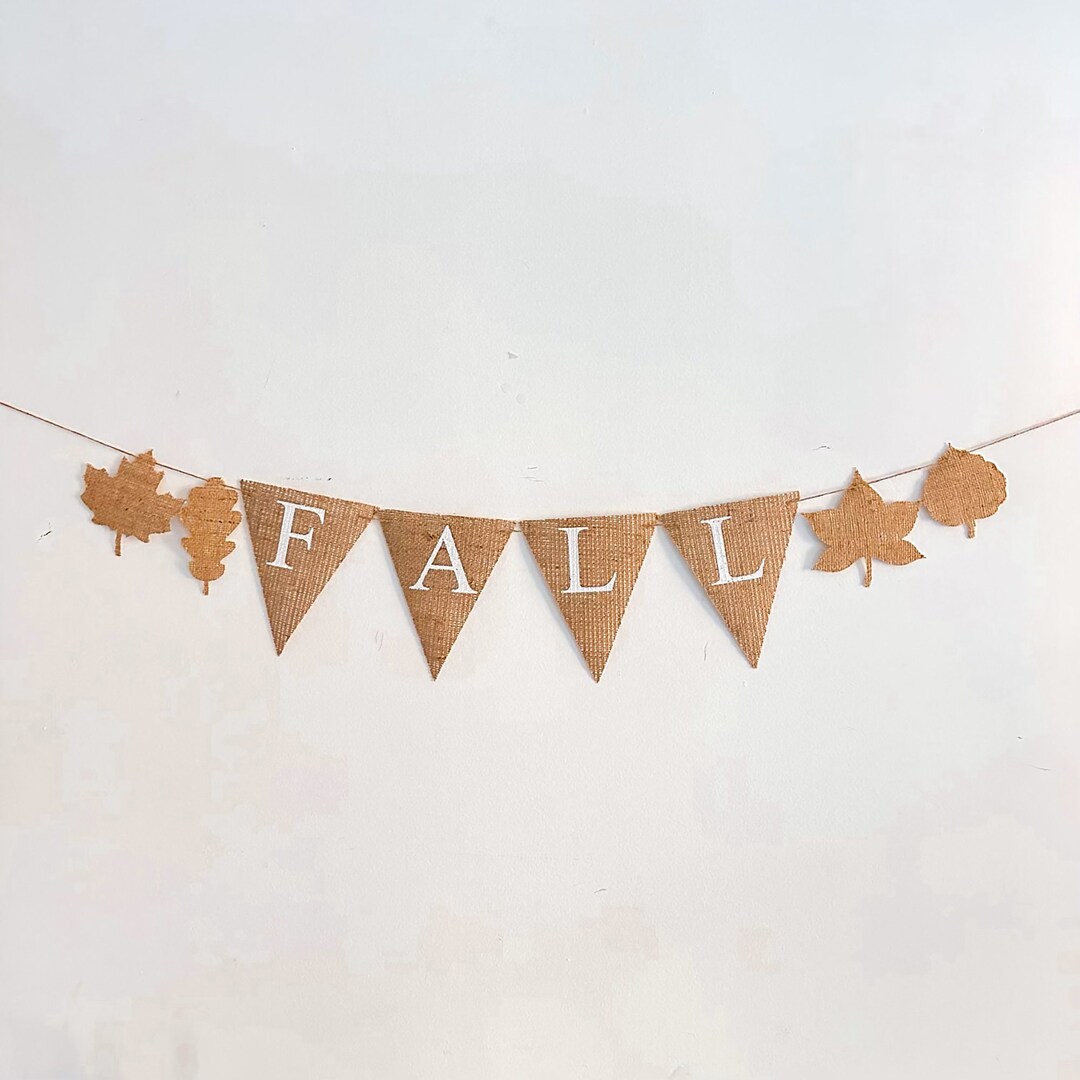 Fall Burlap Banner, Fall Banner, Fall Decorations, Fall Leaf Banner ...
