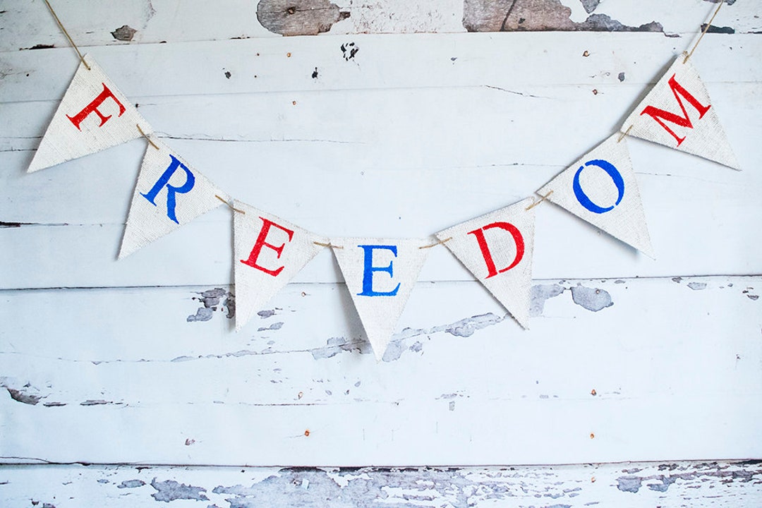 Cardstock Freedom Banner July 4th Decor Independence Day - Etsy