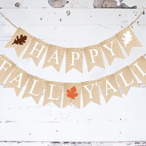 Happy Fall Yall Burlap Banner, Pumpkin Banner, Fall Banner, Fall Decor ...