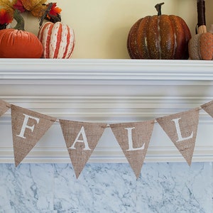 Fall Burlap Banner, Fall Banner, Fall Decor, Fall Maple Leaf Banner ...