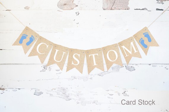 Foot Print Banner Footprint Banner Baby Foot Print Name | Etsy