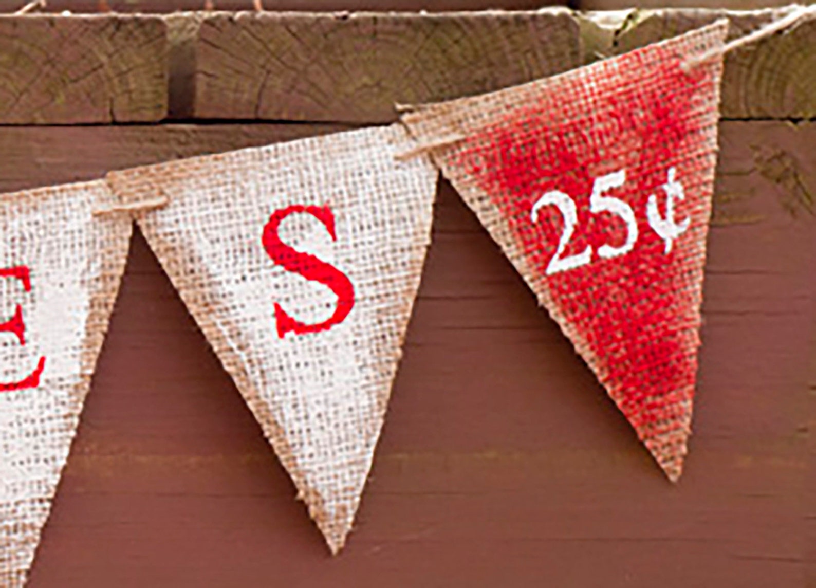 Rustic Kisses Banner, Valentine's Kisses Burlap Banner, 25 Cent Kisses ...