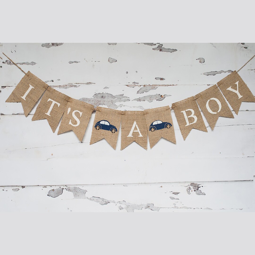 It's A Boy Banner, Car Banner, Car Baby Shower Banner, Baby Boy Banner ...