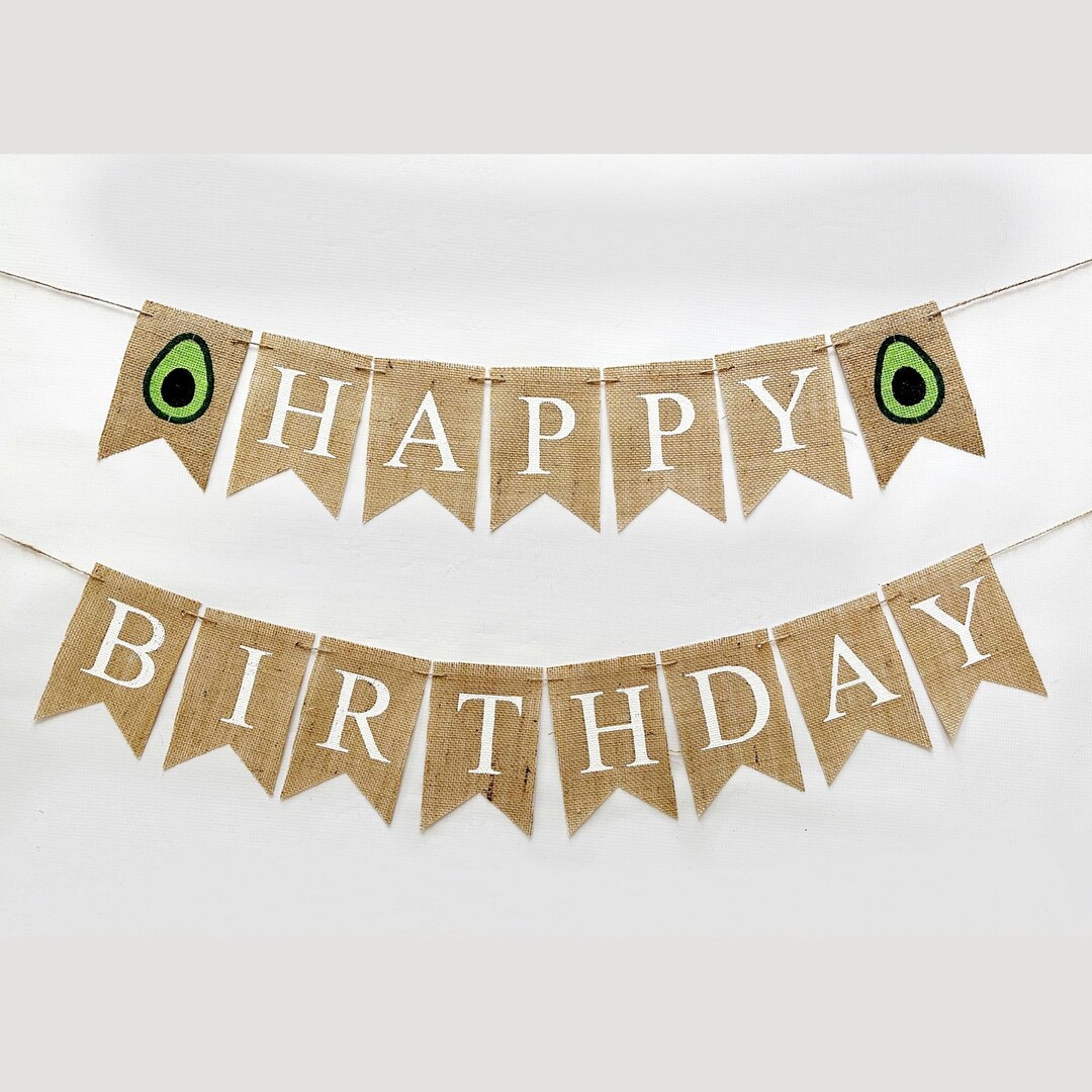 Avocado Happy Birthday Banner, Avocado Party Decor, Avocado Birthday ...