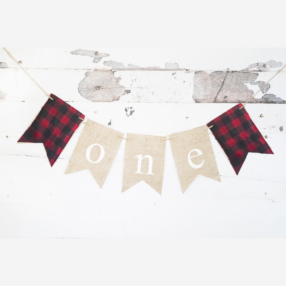Plaid One Banner, First Birthday Party Decorations, Plaid Party Decor ...
