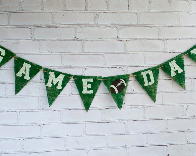 Game Day Football Banner Super Bowl Decor Football Banner | Etsy