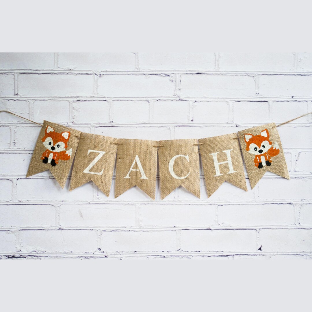 Woodland Party Decor, Custom Fox Banner, Woodland Baby Shower ...