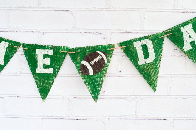 Game Day Football Banner Super Bowl Decor Football Banner | Etsy