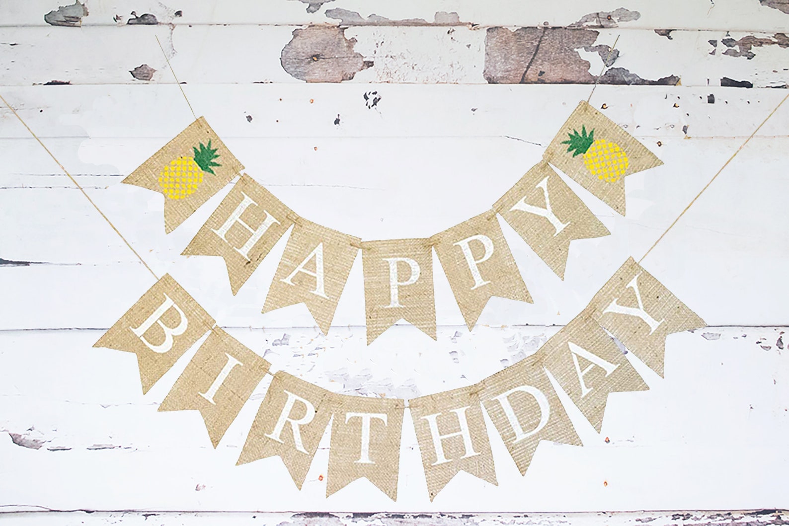 Pineapple Happy Birthday Banner Summer Party Decor Pineapple - Etsy