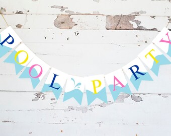 Pool Party Banner - Etsy