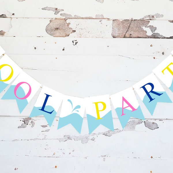 Pool Party Banner - Etsy
