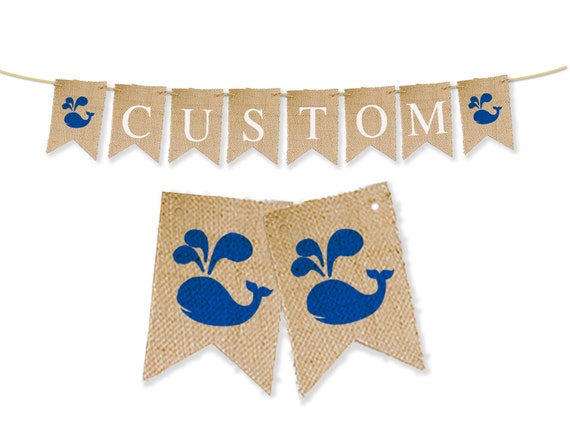 Custom Whale Banner Personalized Nautical Banner Whale Name | Etsy