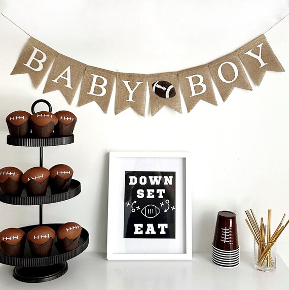 Football Baby Shower Party Decorations Light Blue Football Baby Shower