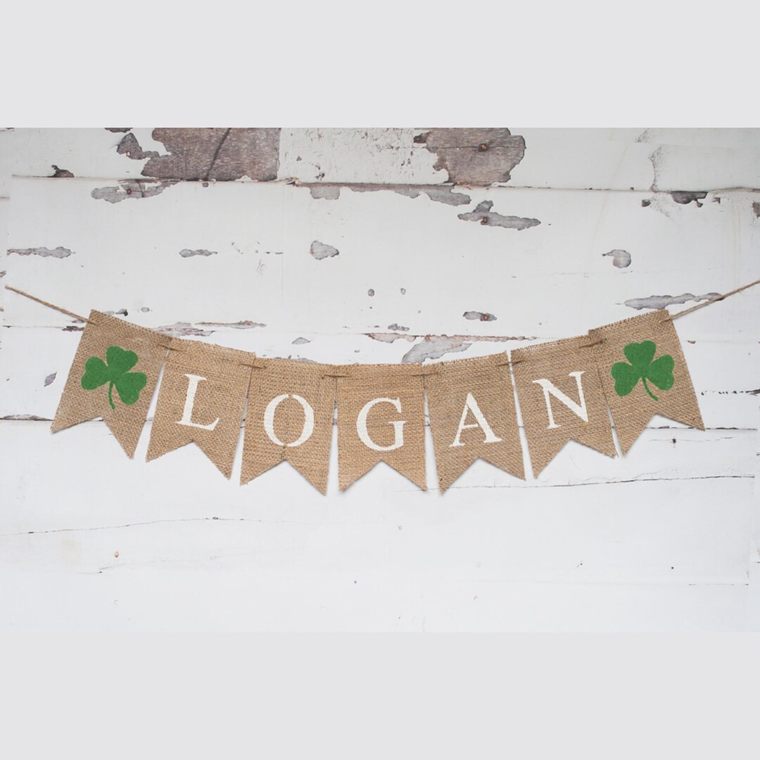 Personalized Clover Banner, Clover Burlap Banner, Clover Garland ...