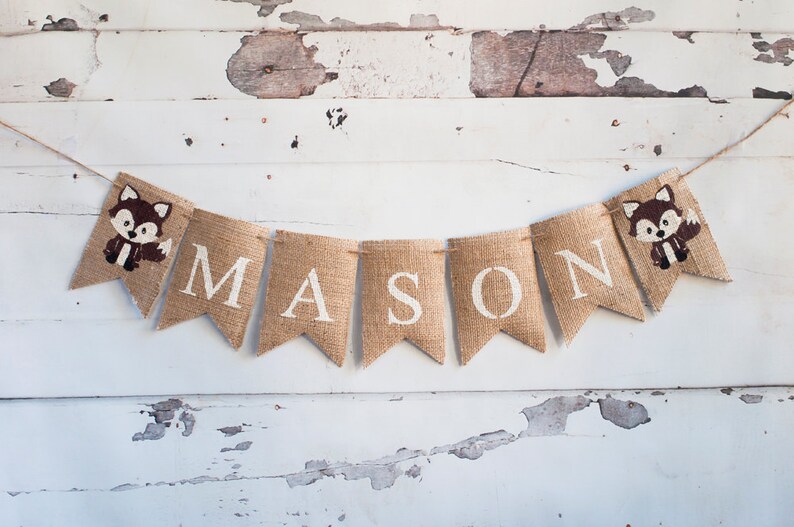 Fox Banner Fox Personalized Banner Personalized Name Banner | Etsy