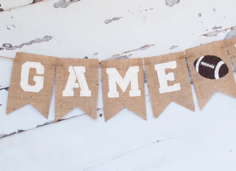 Game Time Football Banner Super Bowl Decor Football Banner - Etsy