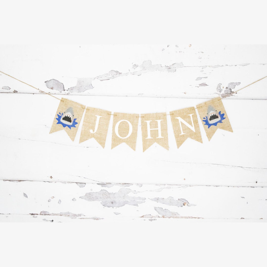 Personalized Shark Banner, Baby Shark Banner, Shark Banner, Pool Party ...