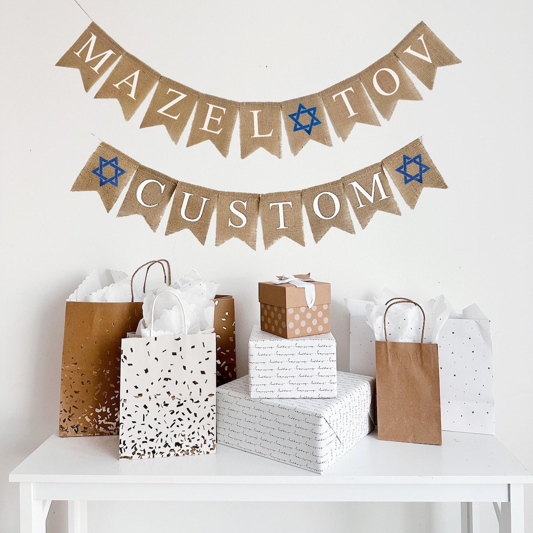 Mazel Tov Sign, Jewish Decoration, Custom Banner, Bat Mitzvah Decor ...