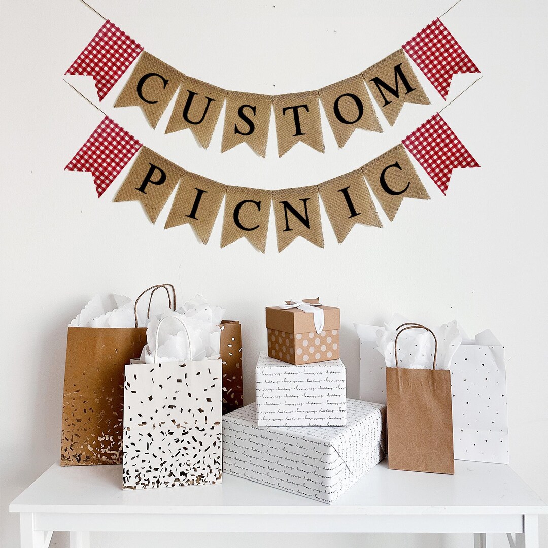 Picnic Party Decorations, BBQ Party Decor, Personalized Banner ...