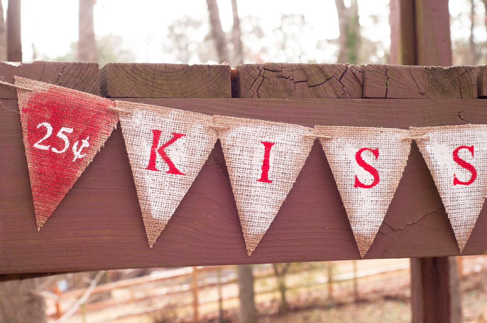 Rustic Kisses Banner Valentine's Kisses Burlap Banner 25 - Etsy