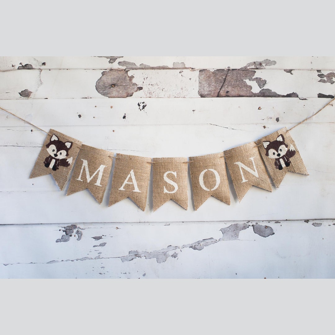 Fox Banner, Fox Personalized Banner, Personalized Name Banner, Nursery ...