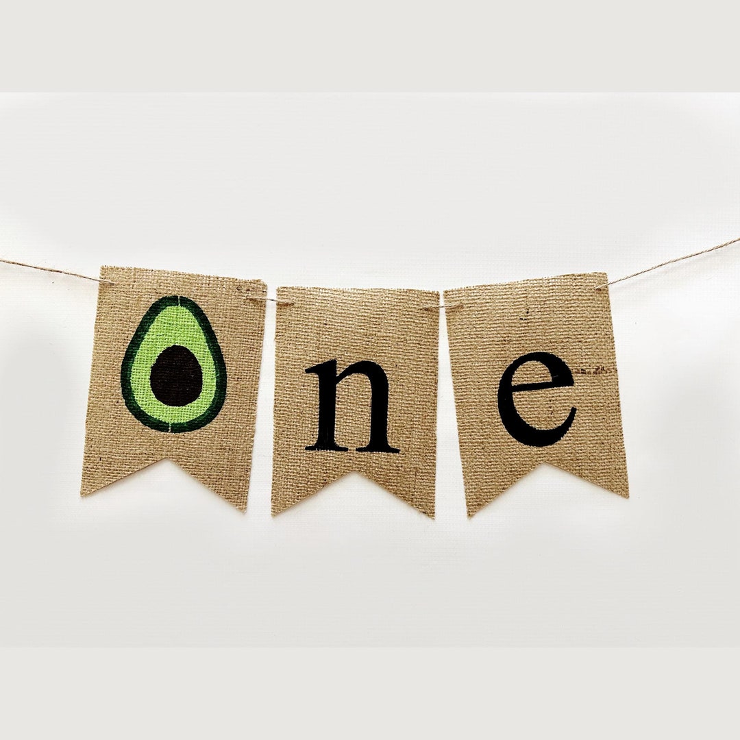 Avocado First Birthday Banner, Veggie Highchair Banner, Vegetable ...