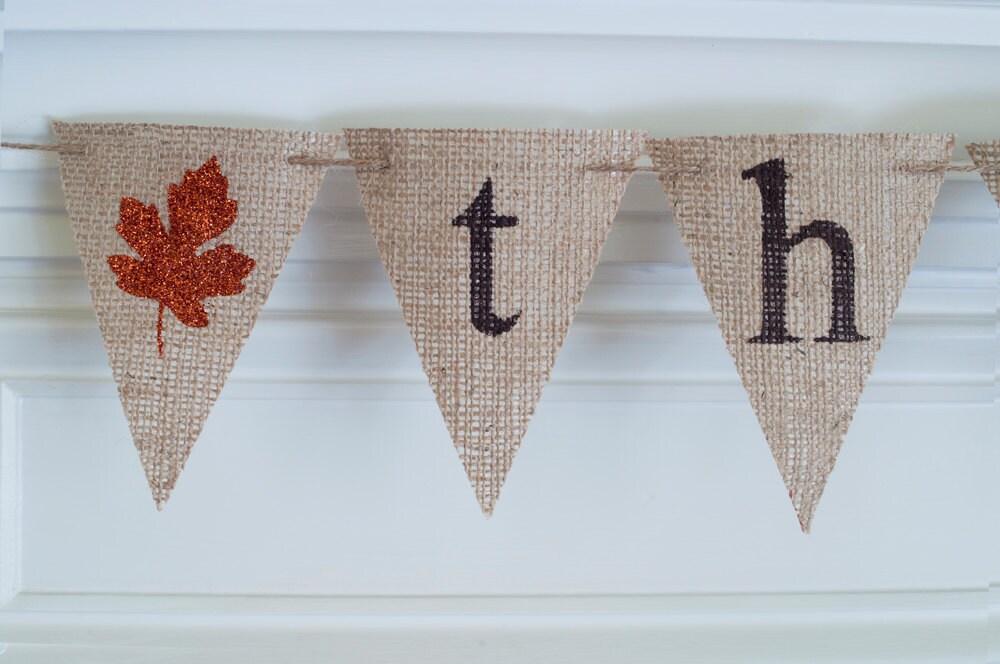 Thankful Banner, Thanksgiving Banner, Thankful Burlap Banner, Thankful ...