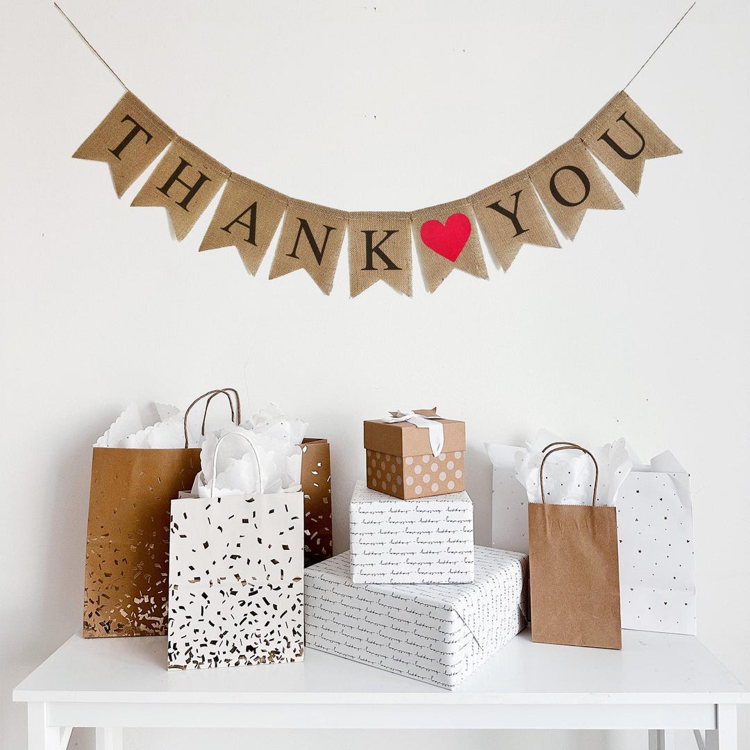 Thank You Banner, Rustic Wedding Decorations, Wedding Photo Prop, Gift ...