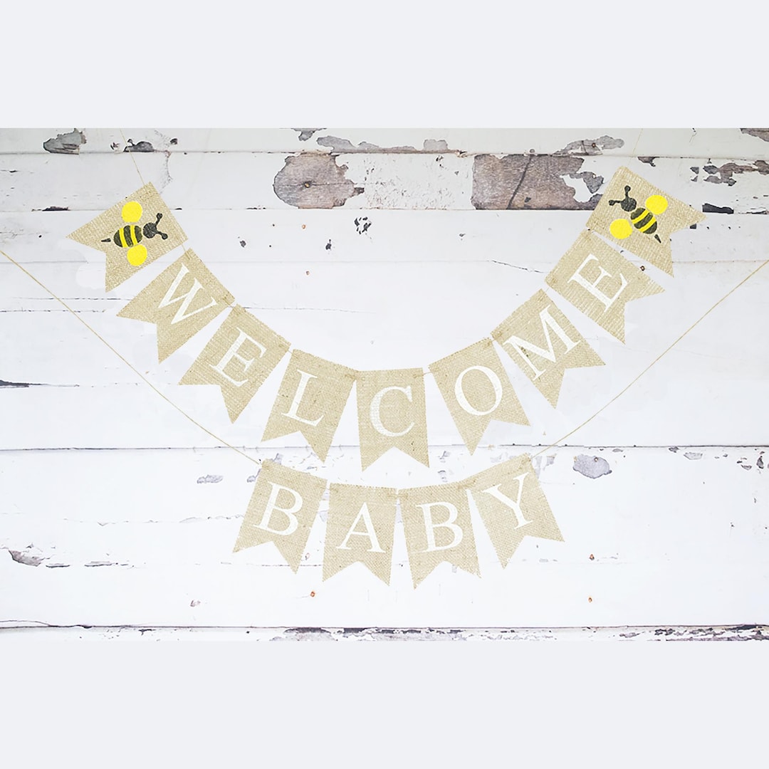Bumble Bee Baby Shower Decor, Bee Welcome Baby Banner, Honey Bee Baby ...
