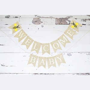 Bumble Bee Baby Shower Decor, Bee Welcome Baby Banner, Honey Bee Baby ...