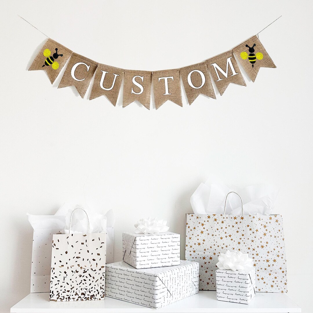 Bumble Bee Banner, Custom Birthday Banner, Summer Party Decorations ...