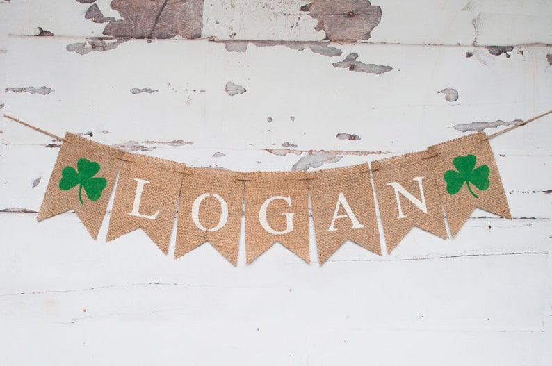 Personalized Clover Banner Clover Burlap Banner Clover - Etsy