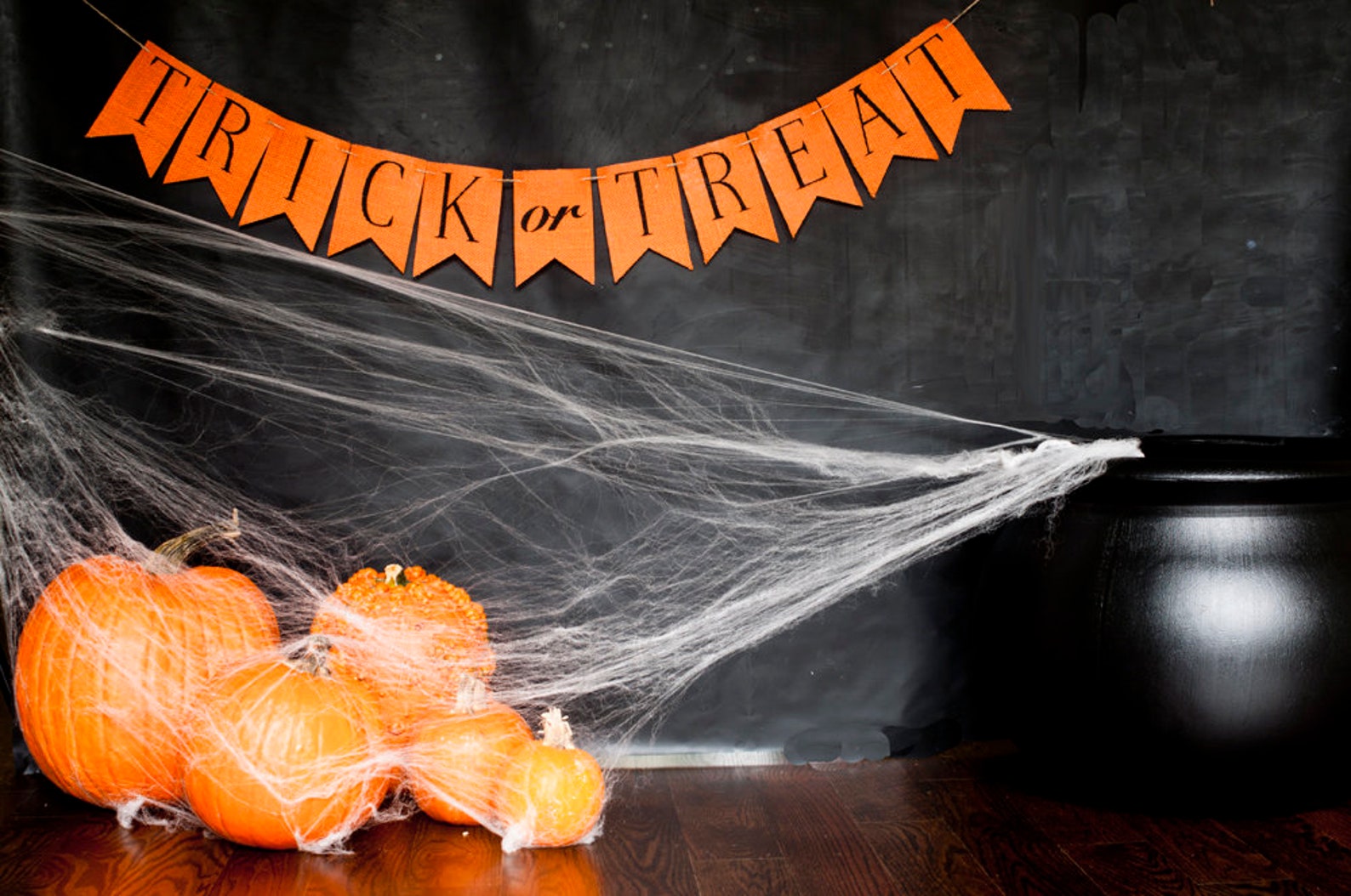 Trick or Treat Banner Trick or Treat Cardstock Banner - Etsy