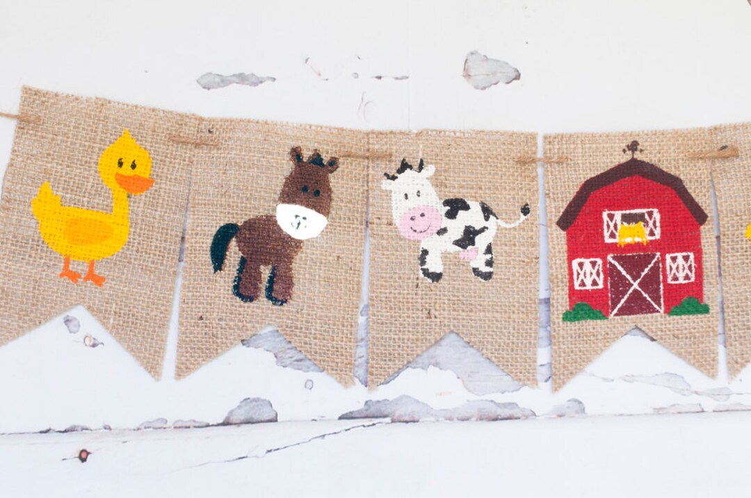 Farm Birthday Party Banner Farmhouse Barnyard Party Decor - Etsy