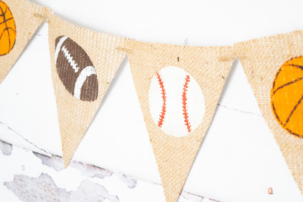 Sports Burlap Banner, Sports Fanatic Banner, Sports Decor, Sports Sign ...