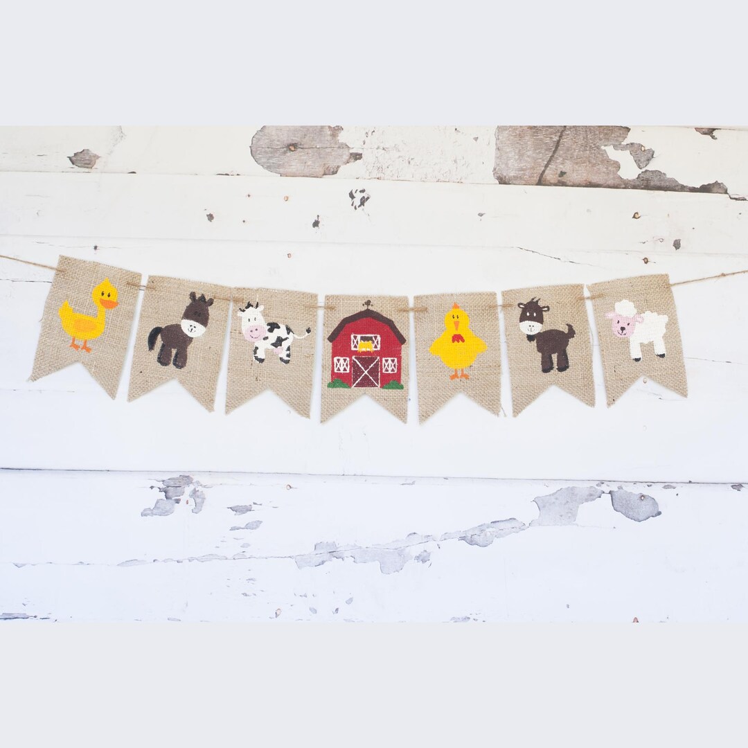 Farm Birthday Party Banner, Farmhouse Barnyard Party Decor, Farmyard ...