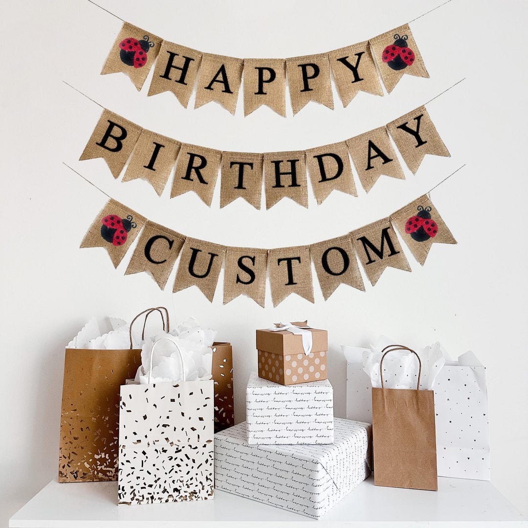 Ladybug Themed Birthday Party | Happy Birthday Banner | Ladybug Party ...
