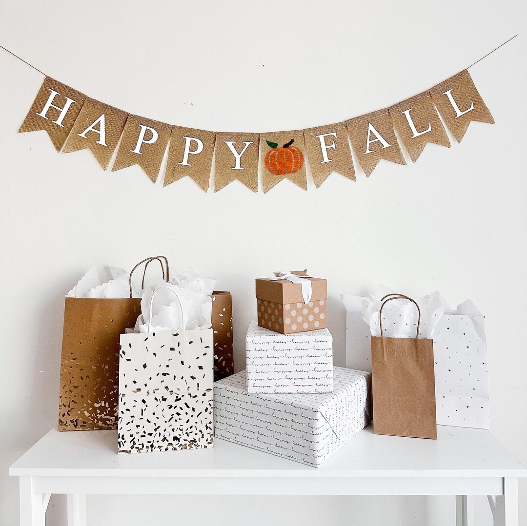 Happy Fall Banner, Fall Home Decor, Autumn Party Decor, Pumpkin Party ...