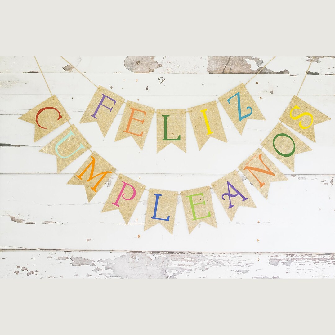 Feliz Cumpleaños Cardstock Banner, Spanish Happy Birthday Decoration ...