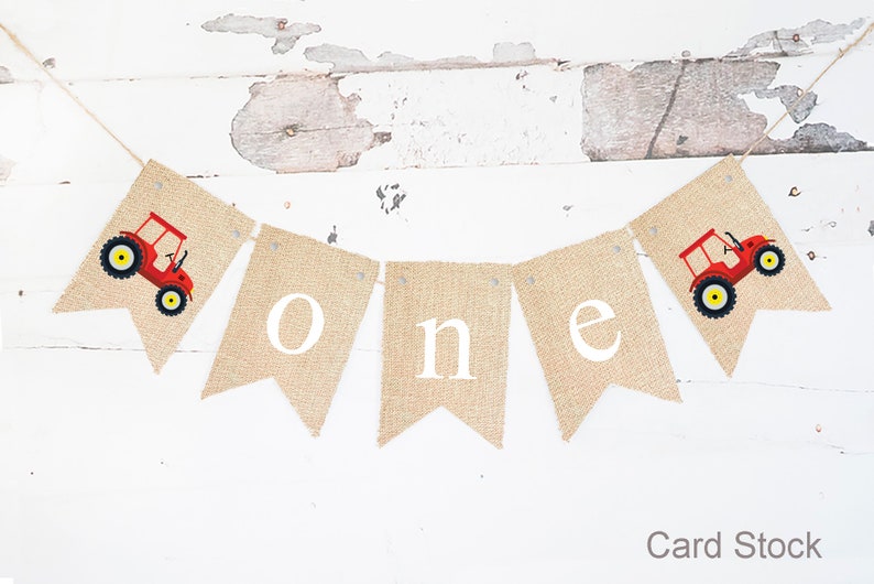 Red Tractor Banner Farm Theme One Banner Farm I Am One - Etsy