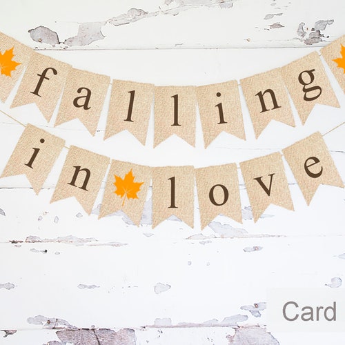Falling in Love Banner Fall Bridal Shower Decor Falling in - Etsy