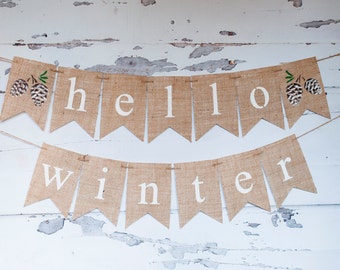 Hello winter sign | Etsy