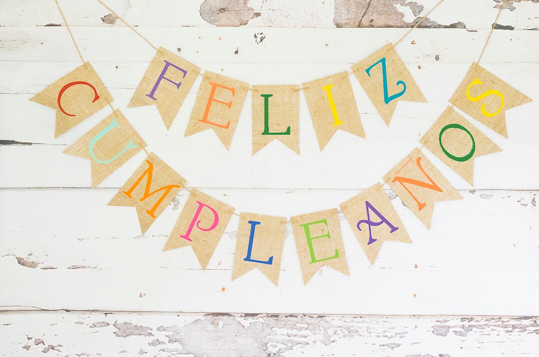 Feliz Cumpleaños Cardstock Banner Spanish Happy Birthday - Etsy