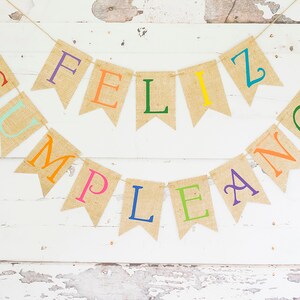 Feliz Cumpleaños Cardstock Banner, Spanish Happy Birthday Decoration ...